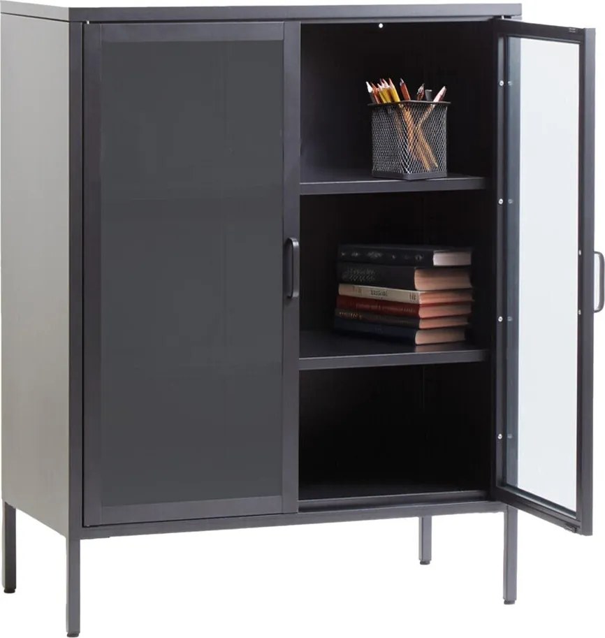 Šedá ocelová vitrína 80x102x40 cm Acier – Premier Housewares
