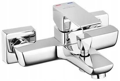 Invena Nyks, nástěnná vanová baterie bez sprchové sady, chrom lesklý, INV-BW-28-001-S