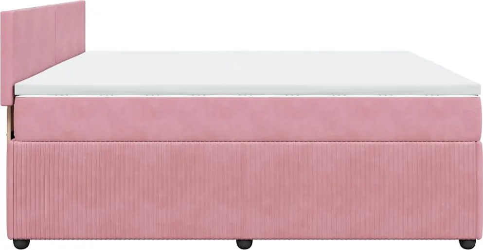 Box spring postel s matrací růžová 180x200 cm samet 3290105