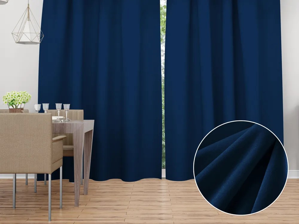 Biante Sametový závěs Velvet Premium SVP-029 Námořnická modrá - šířka 270 cm 270x150 cm