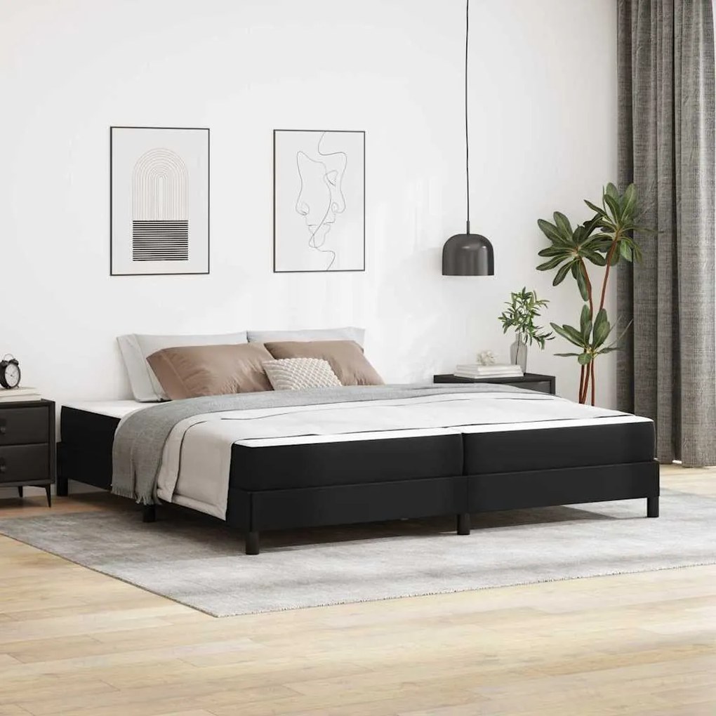 Rám postele s matrací Černá 200 x 200 cm textil 3398648