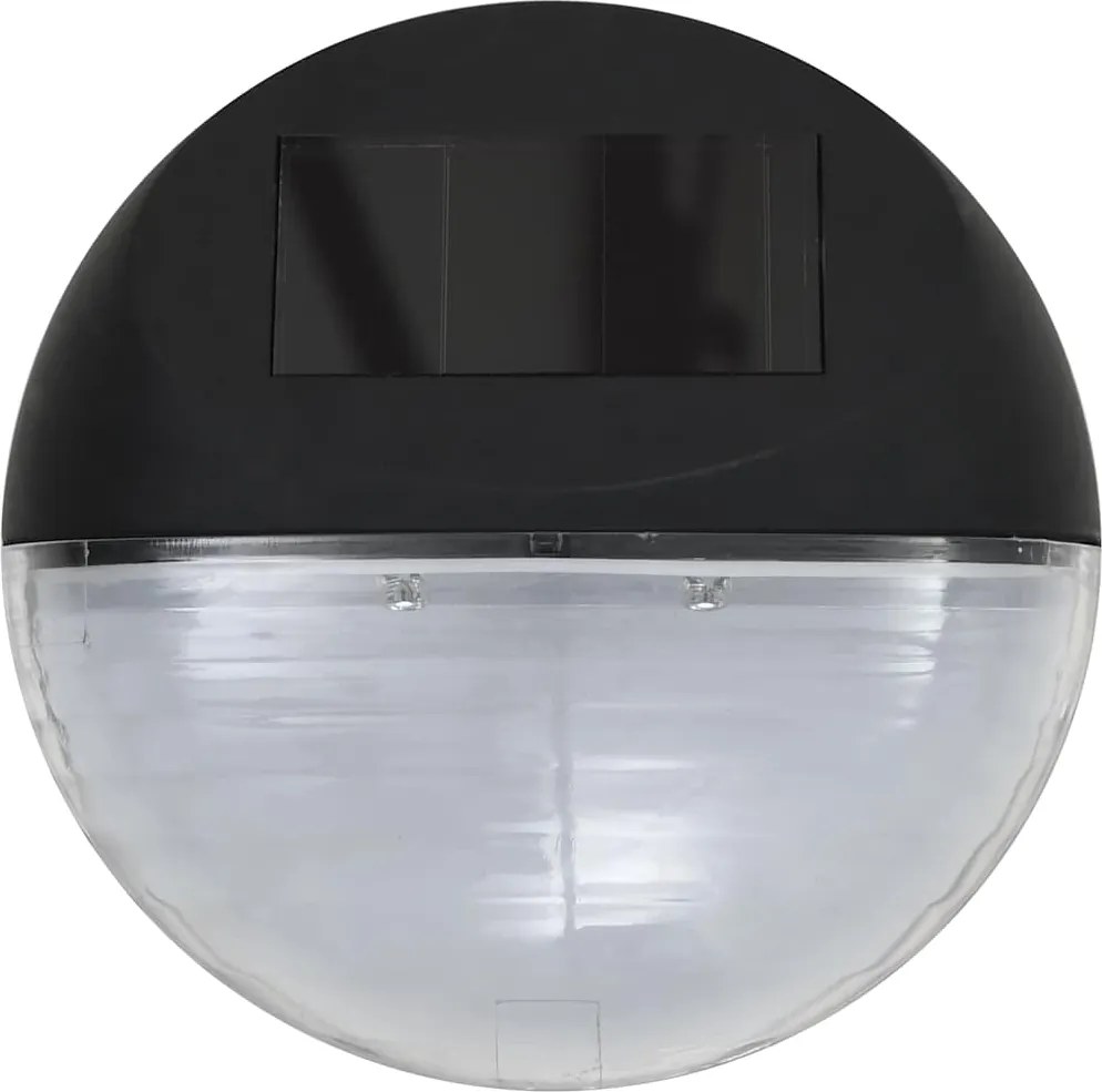 Zahradní nástěnné solární lampy LED 24 ks kulaté černé 277139