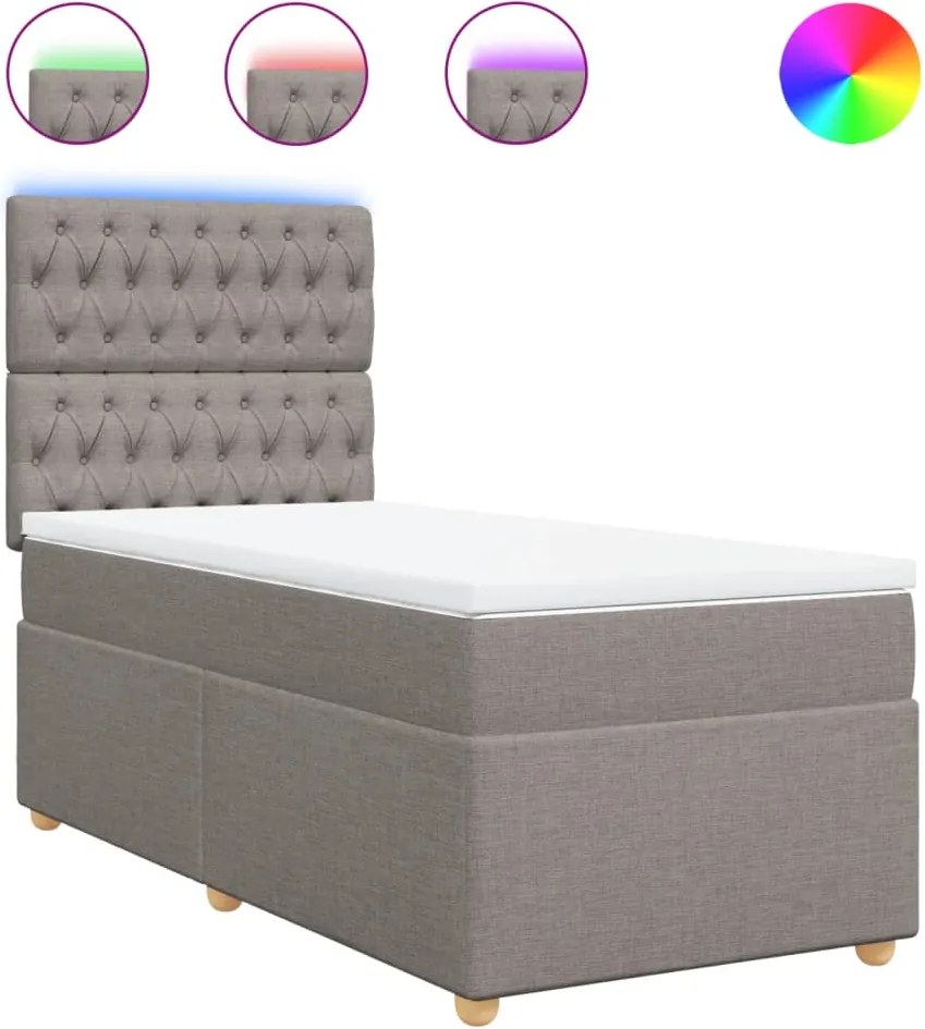 Box spring postel s matrací taupe 80x200 cm textil 3293418