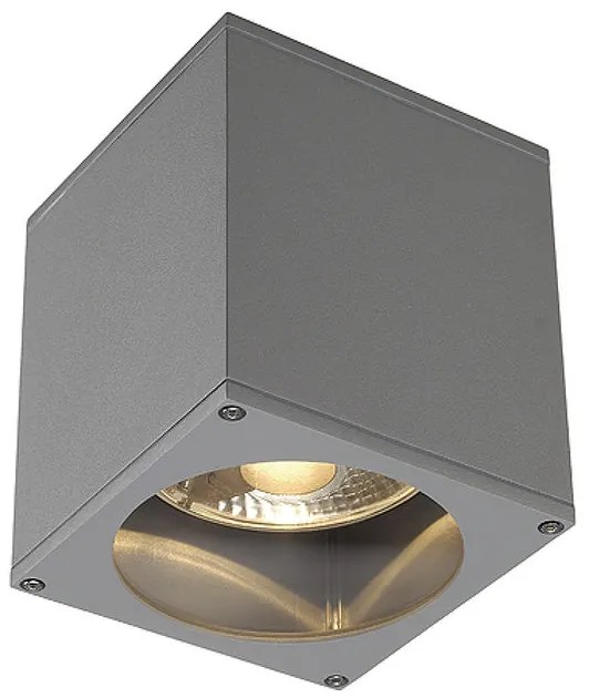 SLV 229554 Theo Ceiling, stropní venkovní svítidlo, 1x75W GU10 ES111, stříbrnošedá, výška 15cm, IP44