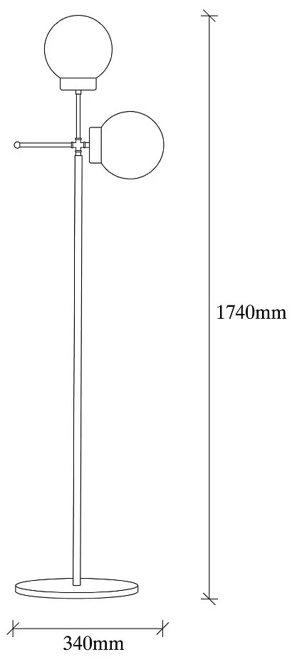Designová stojanová lampa Parisa 174 cm černá