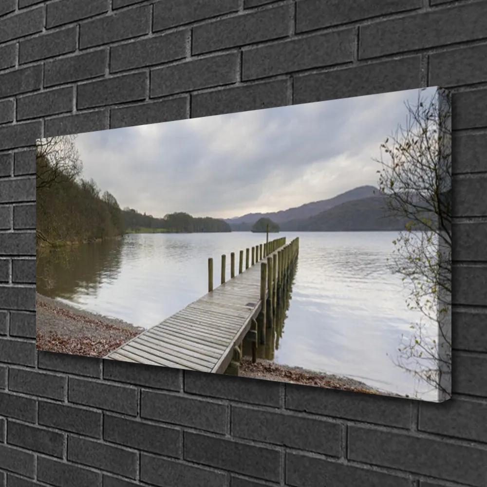 Obraz na plátně Jezero Architektura Most 100x50 cm
