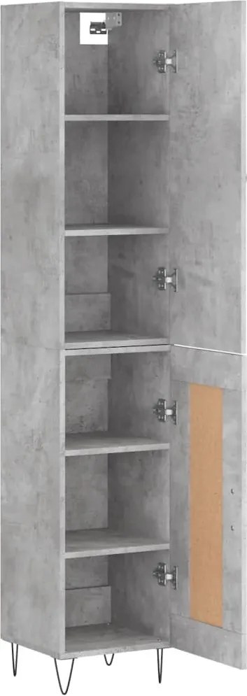 Skříň highboard betonově šedá 34,5x34x180 cm kompozitní dřevo 3199141