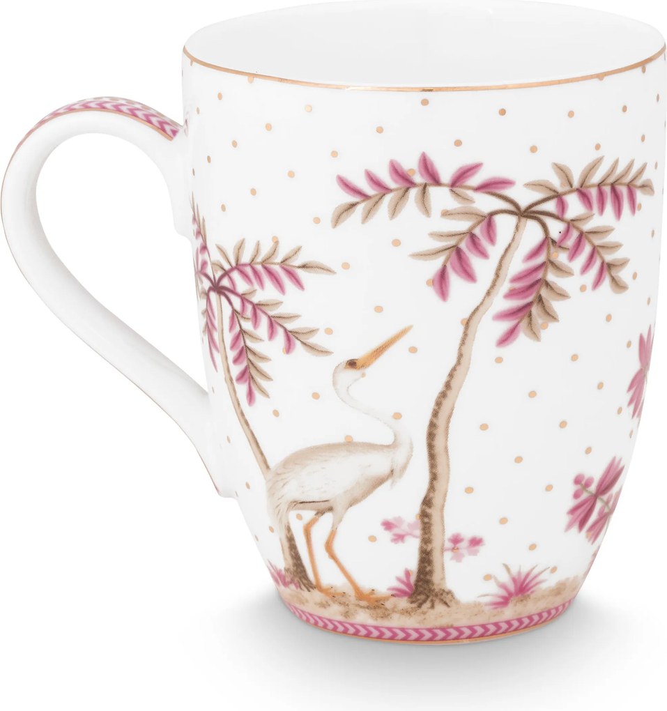 Pip Studio Jolie Dots Gold hrnek 350ml, růžový (hrnek z tenkostěnného porcelánu)