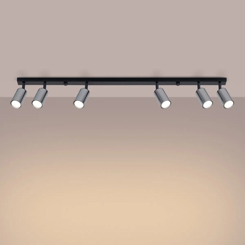 Sollux Lighting Stropní svítidlo WINX 6L Černá/chromové