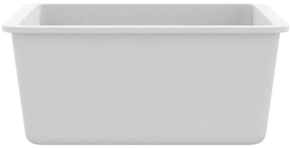 vidaXL Marketos Žulový kuchyňský dřez jednoduchý bílý