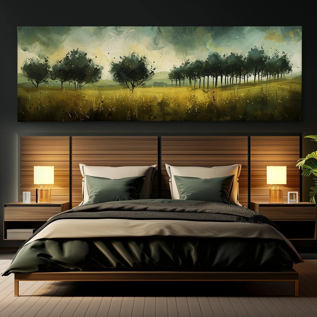 Obraz na plátně - Stromy čekají silnou bouřku FeelHappy.cz Velikost obrazu: 150 x 50 cm