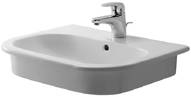 Duravit D-Code - Umyvadlo zápustné, 545x435 mm, s přepadem, s otvorem pro baterii, bílá 0337540000