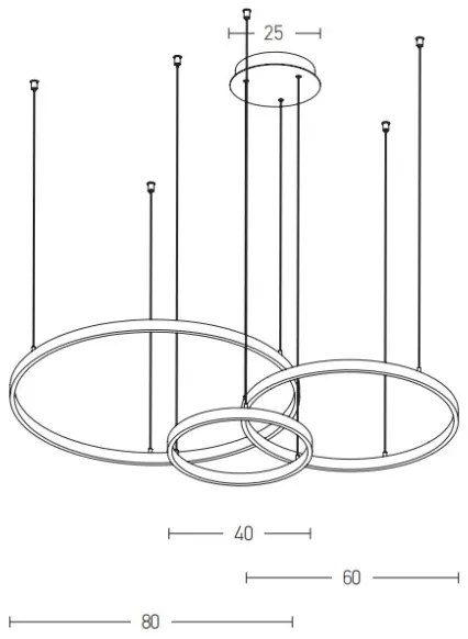 Zambelis 1956-D - LED Stmívatelný lustr na lanku LED/136W/230V