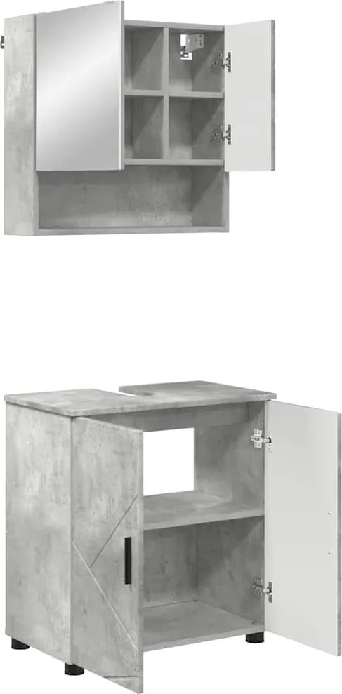 Sada koupelnového nábytku 2 ks Betonově šedá 61 x 35 x 64 cm 3392936