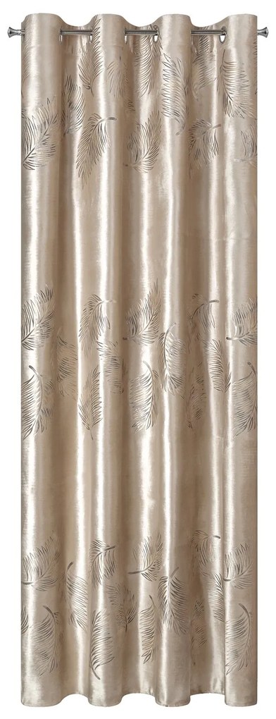 ZATEMŇOVACÍ ZÁVĚS NA KROUŽCÍCH IDALIA 140X250 CM LISTY
