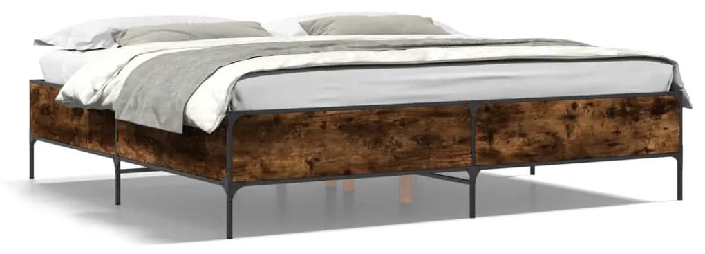 Rám postele kouřový dub 180 x 200 cm kompozitní dřevo a kov,  3279784