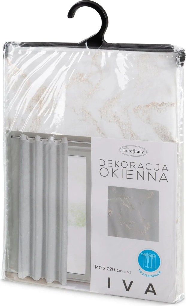 ZÁCLONA NA KROUŽCÍCH IVA 140X270 CM BÍLÁ