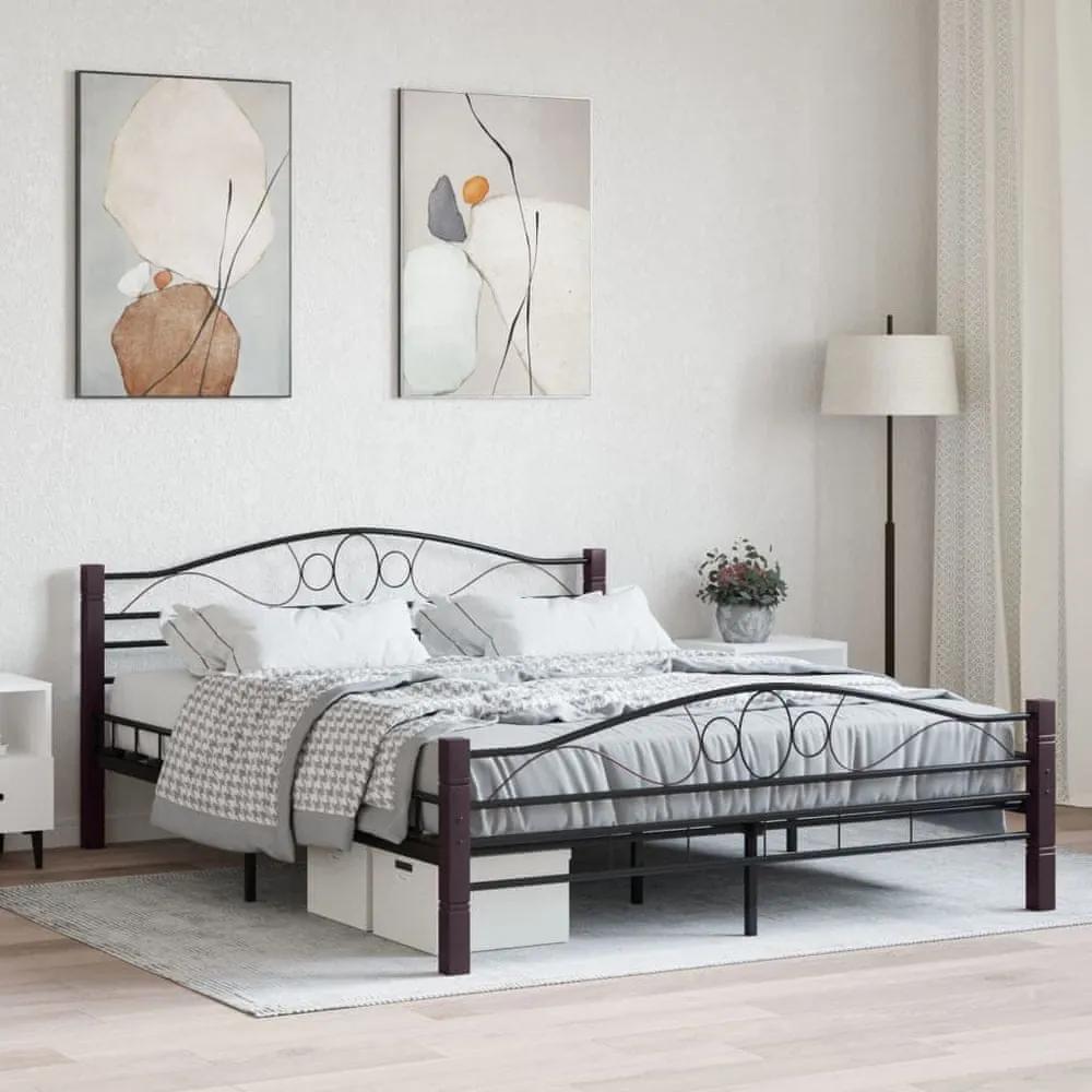 Petromila Rám postele černý kovový 160 x 200 cm