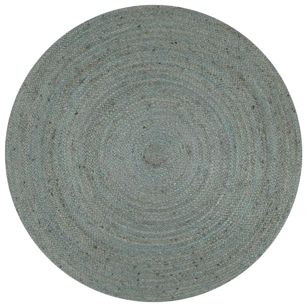 133670 vidaXL Ručně vyrobený koberec z juty kulatý 150 cm olivově zelený