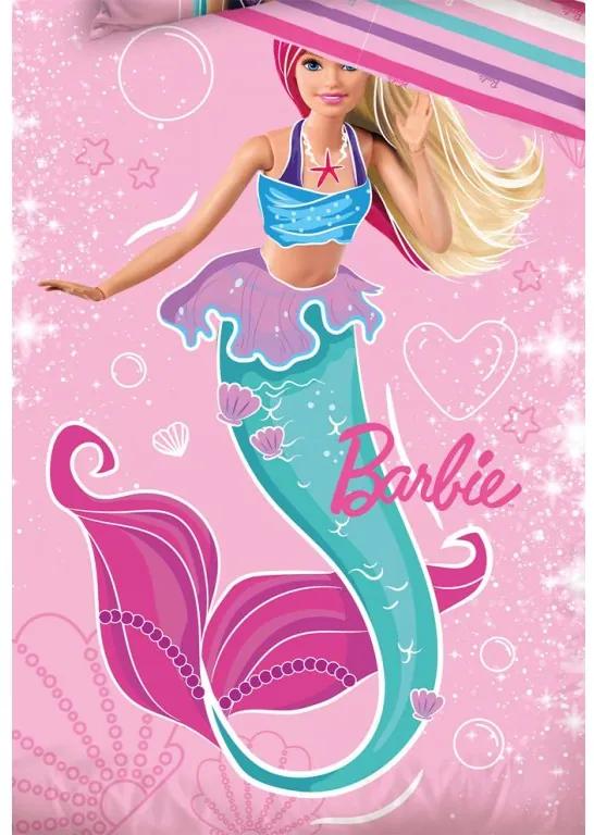 Carbotex Bavlněné povlečení 140x200 + 70x90 cm - Barbie mořská panna