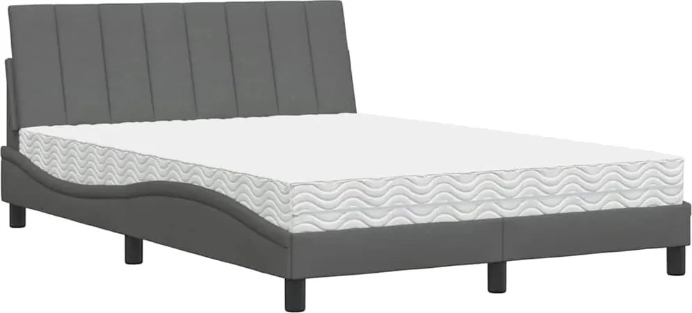 Postel s matrací Hanko tmavě šedá 120 x 200 cm textil 3310518