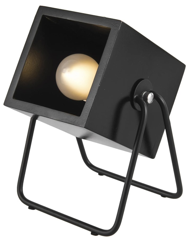 LEITMOTIV Stolní černá lampa Hefty 14 × 13,5 × 17,5 cm