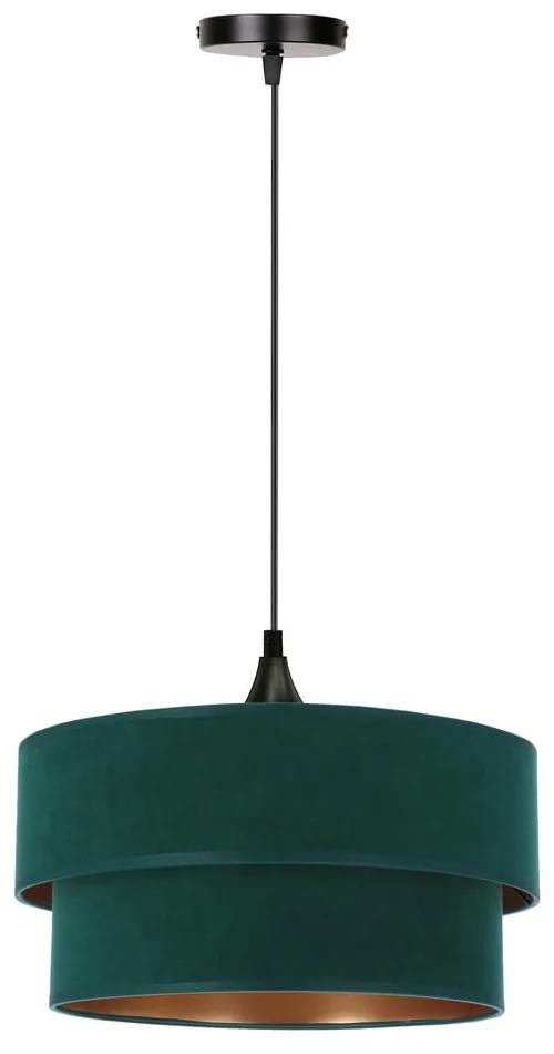 Závěsné svítidlo v petrolejové barvě s textilním stínidlem ø 35 cm Scopello – Candellux Lighting