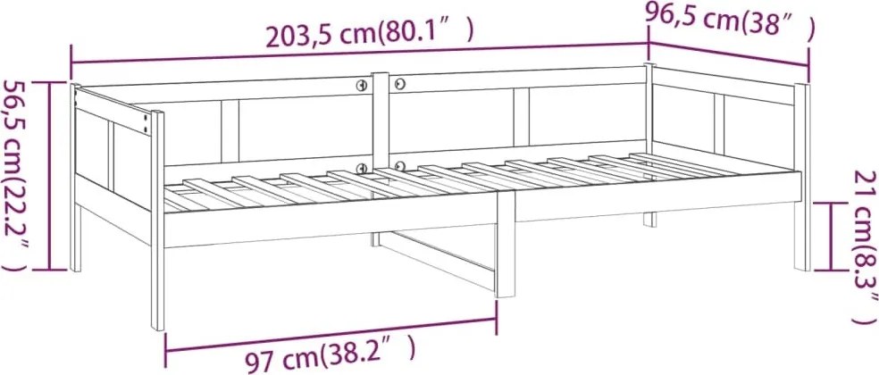 vidaXL Válenda masivní borové dřevo 90 x 200 cm [820241] Barva: Šedá