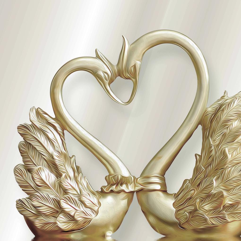Malvis ® Tapeta Zlaté labutě Vel. (šířka x výška): 288 x 200 cm