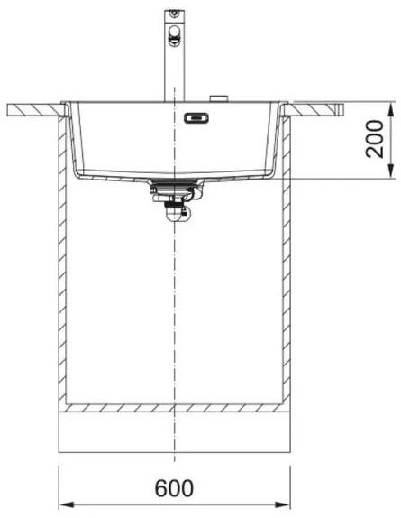 Franke Maris MRG610-54FTL Granitový dřez bez odkapu, 59x50cm, bílá led, 114.0661.452
