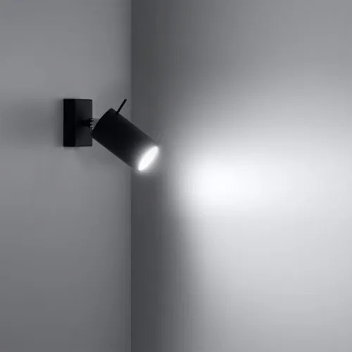 Nástěnné bodové svítidlo SOLLUX Ring GU10 1x40W bez zdroje SL.0091 černá