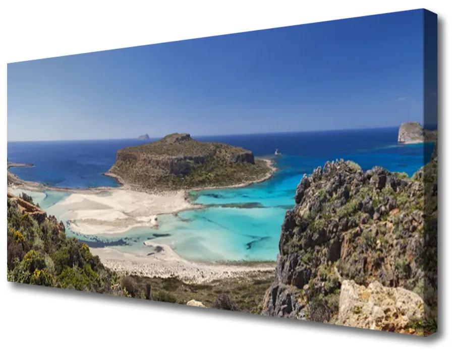 Obraz na plátně Ostrov Moře Pláž Hory 120x60 cm