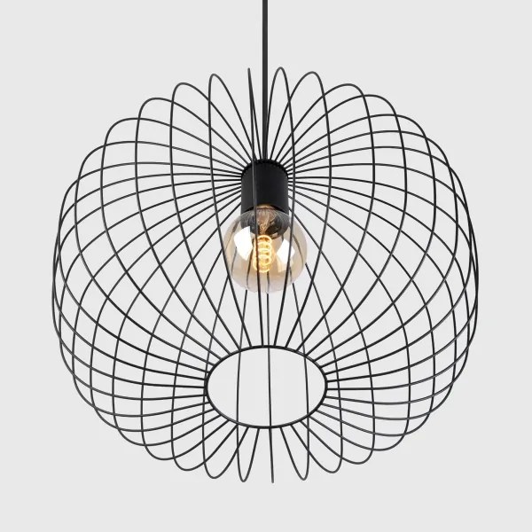 Lustr na lanku OVELLA 1xE27/15W/230V pr. 46 cm černá