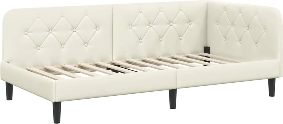 Rohový rám postele Krémová 100 x 200 cm samet 3394171