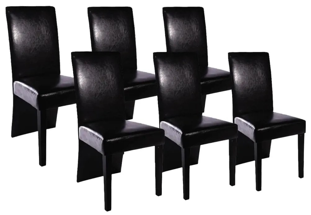 160295 vidaXL Jídelní židle 6 ks černé umělá kůže