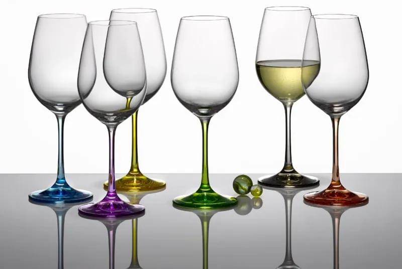 Crystalex - Bohemia Crystal Crystalex sklenice na červené víno Viola Rainbow 550 ml, 6 ks (mix barev)