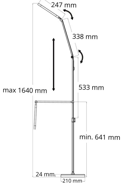LED Stmívatelná dotyková stojací lampa FERRARA LED/13W/230V 3000/4000/6000K bílá