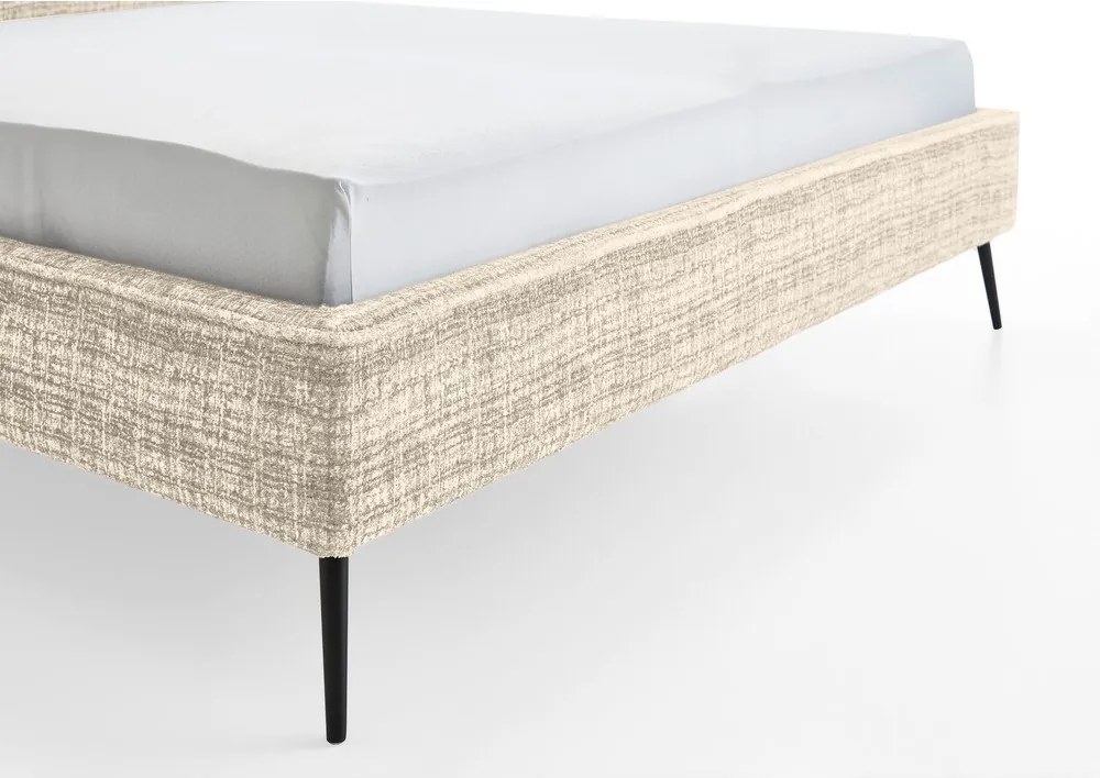 Béžová čalouněná dvoulůžková postel bez roštu 180x200 cm Infinity – Meise Möbel
