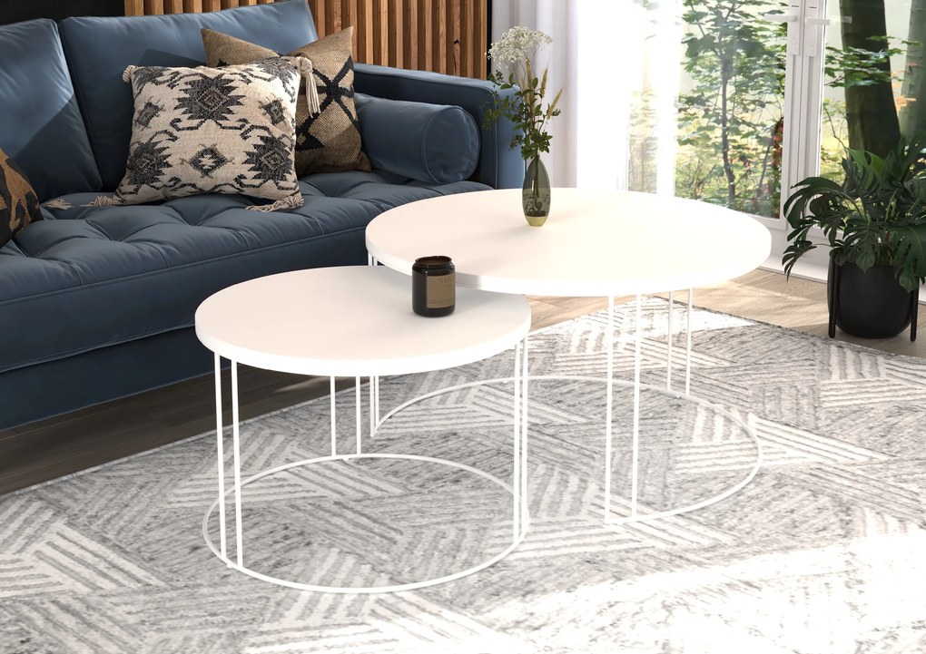 ADRK Furniture Konferenční stolek 2v1 ETTA CT-ETT-W-W