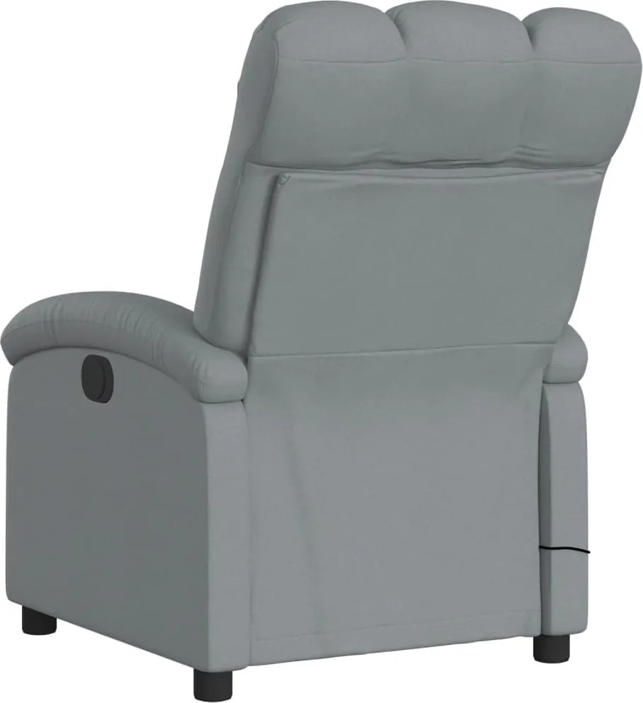 Masážní křeslo s polohovacím mechanismem, světle šedé, látkové 3205384