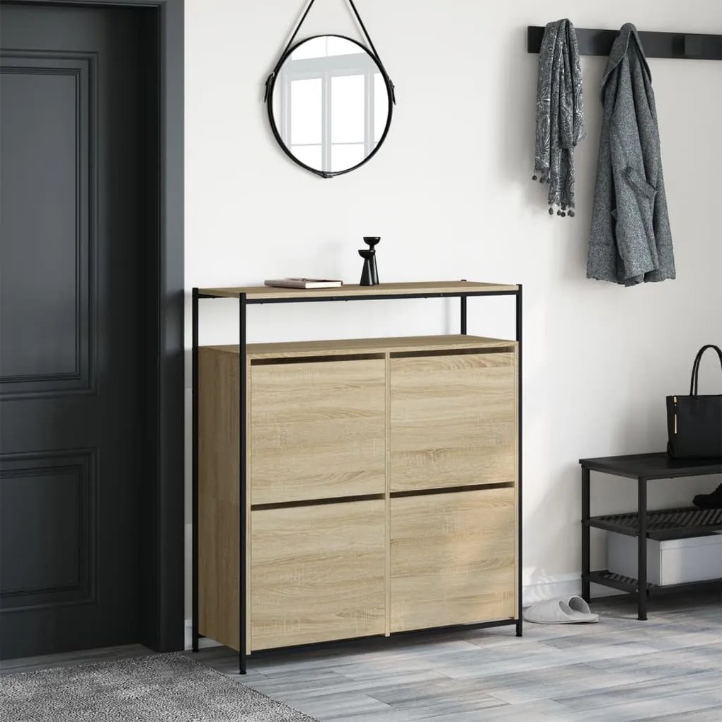 Botník se 4 výklopnými zásuvkami dub sonoma 100 x 34 x 112 cm 3214414