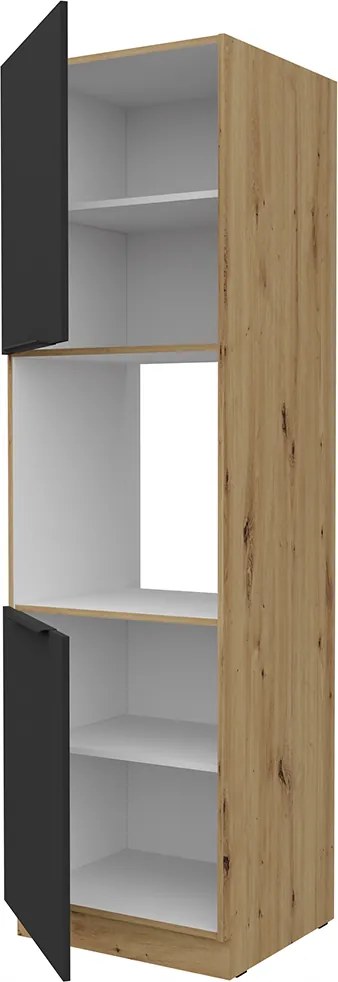 ARIA ac | vysoká skříňka 60 DP-210 2F na vestavnou troubu | 60 cm | ANTI FINGERPRINT povrch | artisan/černá