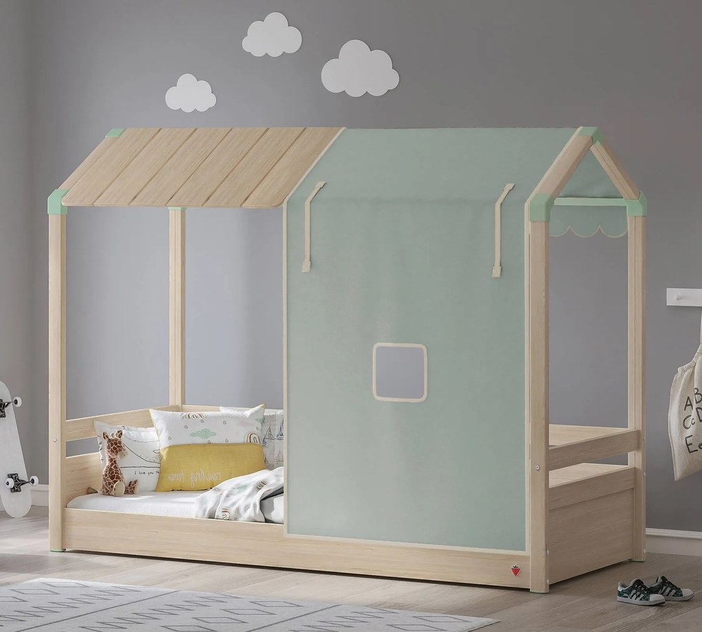Čilek Dětská postel domeček s matrací  90x200 cm Montes Natural