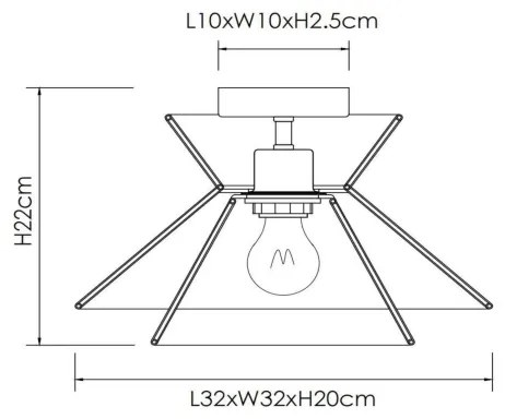 Lucide 10120/32/72 - Stropní svítidlo TASMAN 1xE27/60W/230V béžová