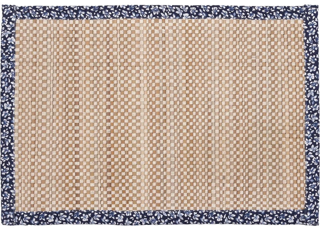 GREEN GATE Prostírání Dahla Blue 48 x 33 cm, modrá barva, přírodní barva, textil