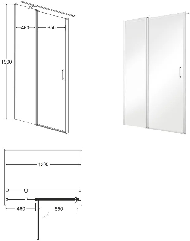 Besco Exo-C sprchové dveře, chrom Rozměr sprch.dveří: 110cm