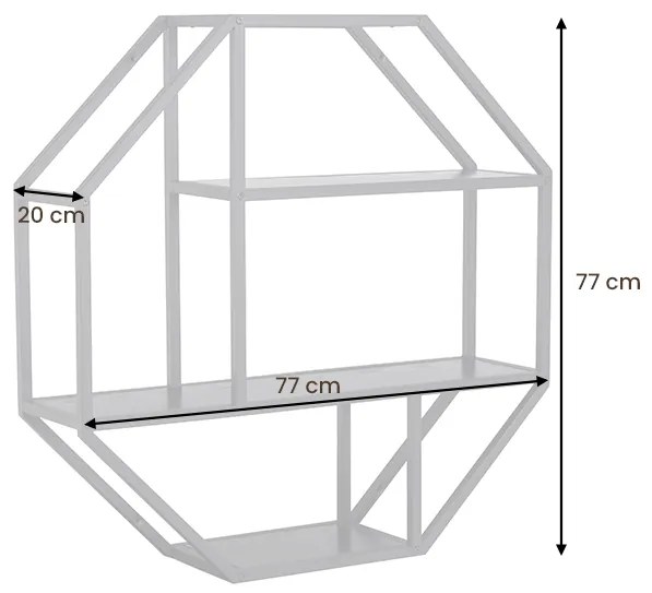 Designový nástěnný regál Maille 77 cm černý jasan