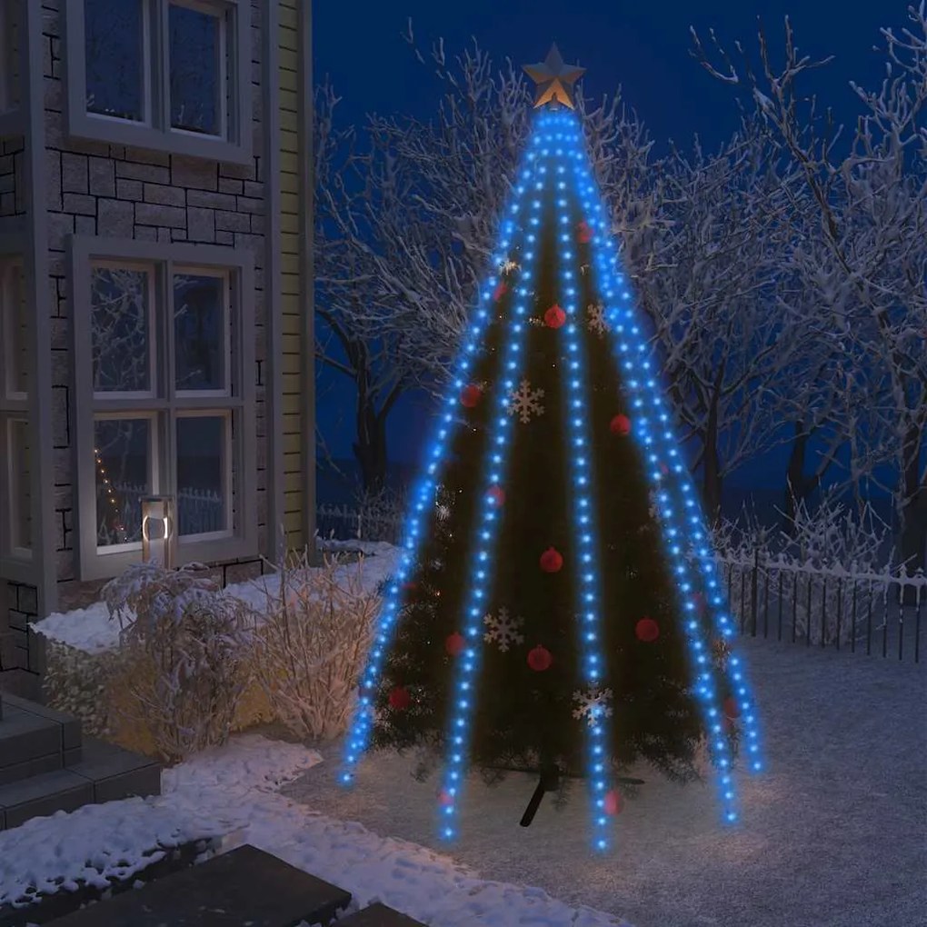 Světelná síť na vánoční stromek 400 modrých LED diod 400 cm 328893