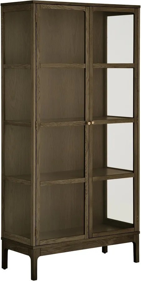 Tmavě hnědá vitrína v dekoru dubu 90x180x40 cm Zamora – House Nordic