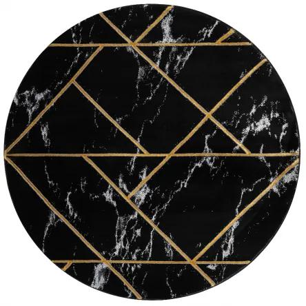 Dywany Luszczow Kusový koberec kulatý EMERALD EXCLUSIVE 2000 mramor, geometrický černý / zlato Rozměr koberce: 200 cm KRUH